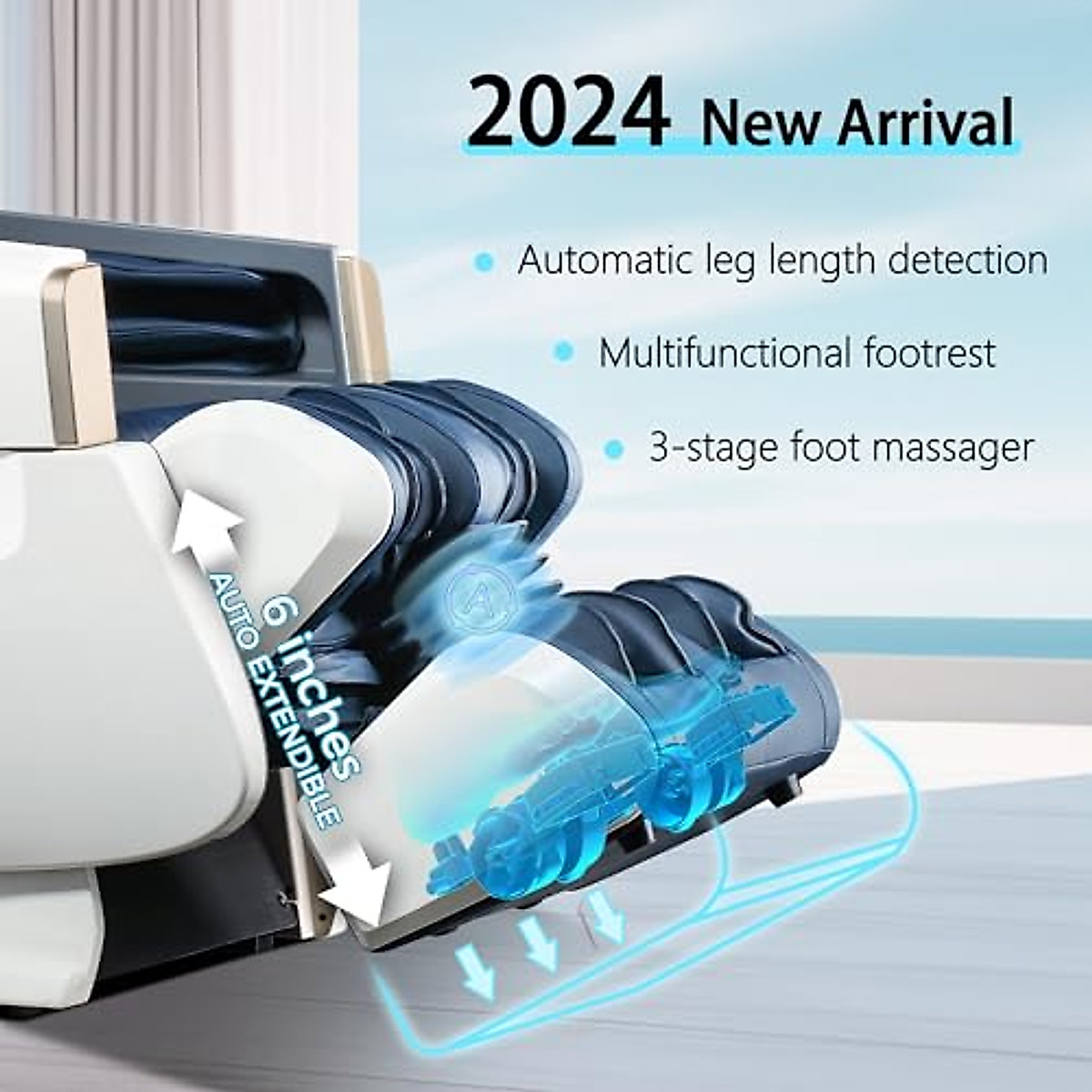 iBooMas Massage Chair,APP Control Massage Chairs Zero Gravity Full Body with Back and Calf Heating,Auto Leg Extension,SL Track,Thai Stretch,Foot Rollers,Airbags,Bluetooth,R8606(Blue)