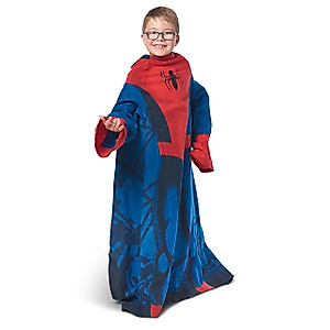 Northwest Spider-Man Spidey Webs Youth Silk Touch Comfy Throw Blanket with Sleeves, 48" x, 48"