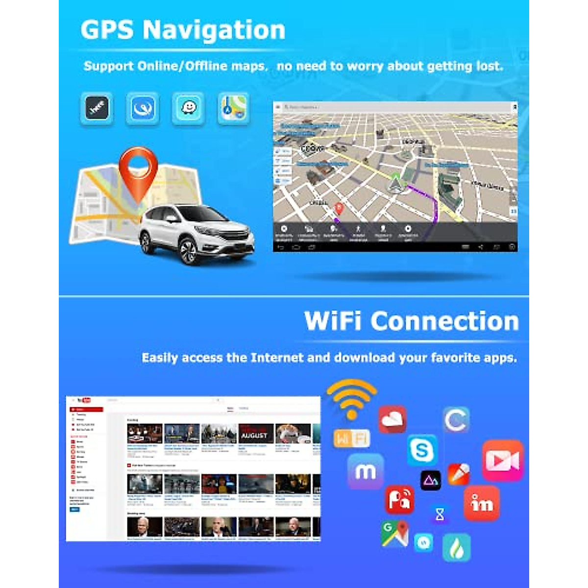 2G+32G for Honda Civic 2001-2005 Radio, Hikity Android 11 Car Stereo Wireless Apple Carplay Android Auto, 9 Inch Touch Screen Car Radio with Bluetooth/GPS Navigation/WiFi/HiFi/Split Screen