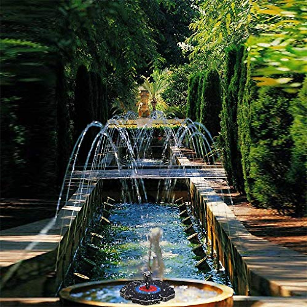 XXXDXDP Fountain Water Pumping Rose Solar Power Bird Bath plastic Fountain Water Floating Pond Garden Patio Decor environmental-friendly