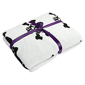 Brandream Throw Blanket Baby Crib Blankets Black and White Designer Pirate Blankets Scull Pattern Decorative Soft Blanket for Couch 35 by 43 Inch