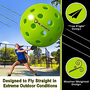Marc Logan Sports Outdoor Pickleball Balls - Durable & High Performance Pickleball Outdoor Balls | Perfect Pickleball Trainer or Pickleball Gifts for Every Player in-Between | Pickle Ball Sports Balls