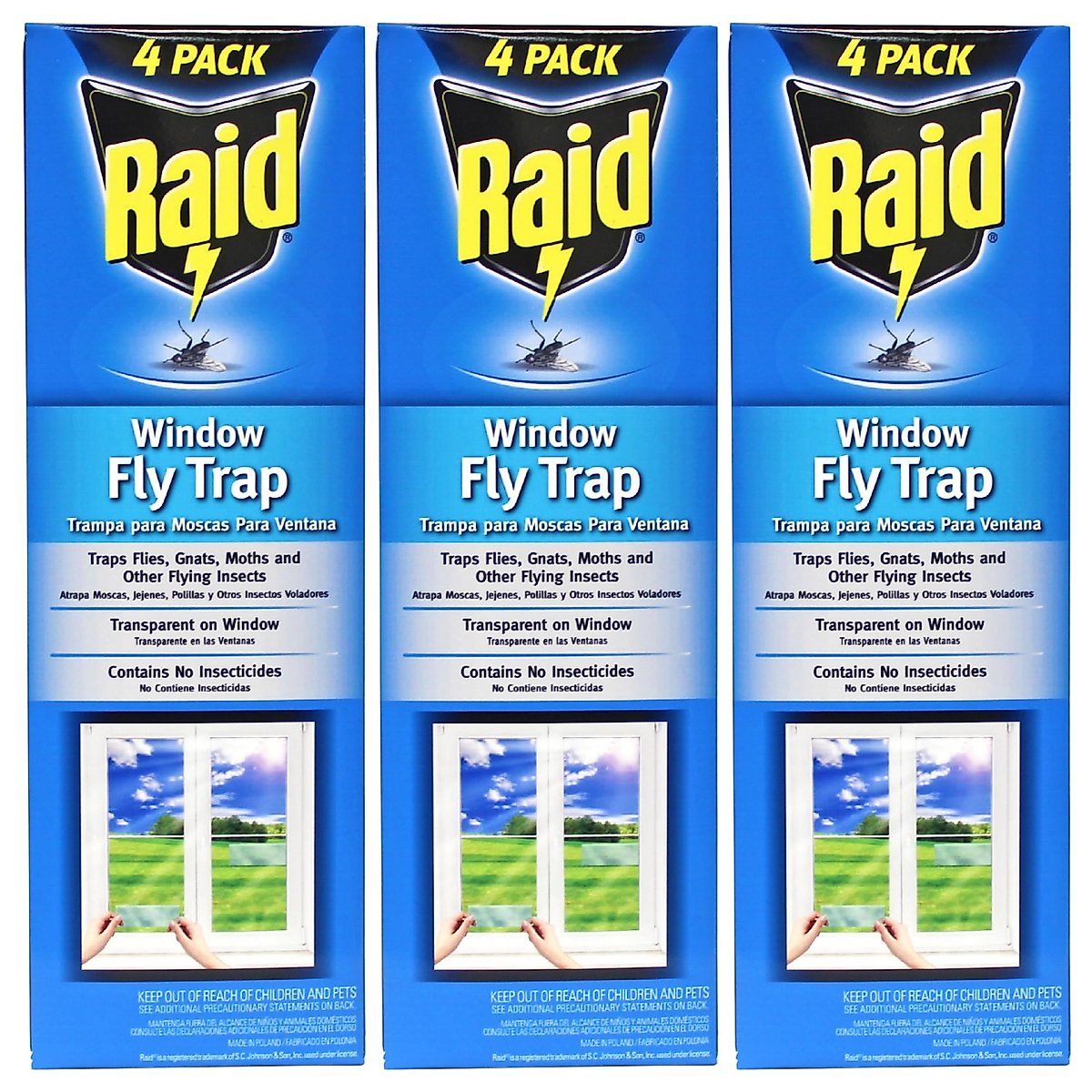 Raid Window Fly Trap, 4 Count (Pack of 3)