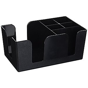 Winco BC-6 Bar Caddy with 6 Compartments,Black,Medium
