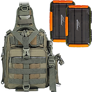 BLISSWILL Fishing Tackle Backpack with Two 3600 Fishing Tackle Boxes
