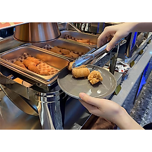 Amhier 9 Qt Chafing Dish Buffet Set with Visible Roll Top, Stainless Steel Buffet Servers and Warmers for Catering, Parties, Hotels and Weddings, 3 Pan