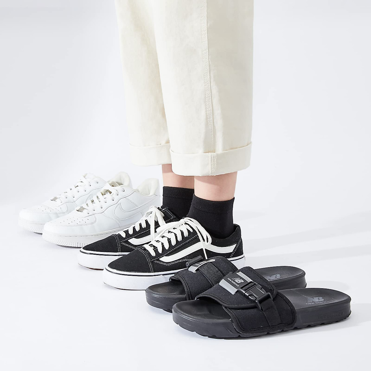 J-BOX 8 Packs Cotton Socks for Men Black Low Cut Breathable Multipairs Running for Men Ankle Socks