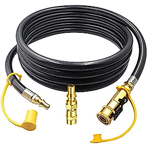 MCAMPAS 12FT Propane Hose 1/4" Quick Disconnect Adapter Kit with 1/8”Female Thread x 1/4”Quick Connect Plug Replacement for Weber 54060001 Q2200,51010001 Q1200 Grill Easy to Hook Up RV Motorhomes