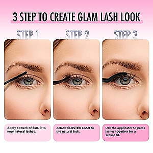 BEPHOLAN Cluster Lash Glue, Strong Hold for Individual Cluster Lashes, Last for 48-72 Hours, Black Eyelash Adhesive, Latex Free, Suitable for Sensitive Eyes, Mirco Mascara Wand,0.176 oz