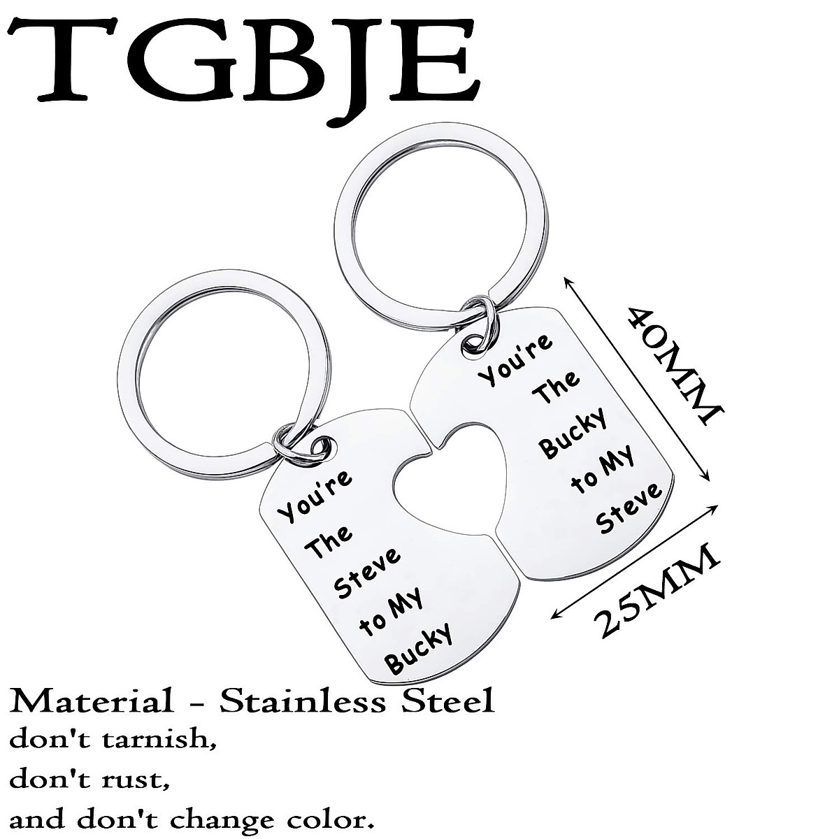 TGBJE TV Show Keychain Inspire Keychain For Boyfriend/Father/Son BFF Gift (Steven and Bucky)