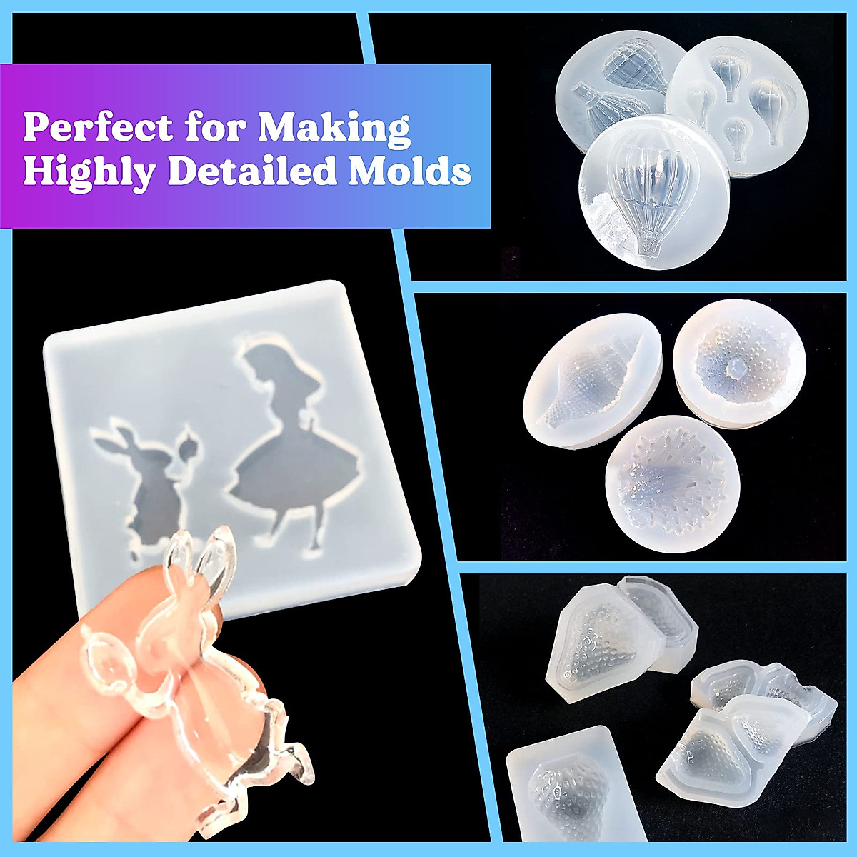 LET'S RESIN Silicone Mold Making Kit Liquid Silicone Rubber Non-Toxic Translucent Clear Mold Making Silicone-Mixing Ratio 1:1-Molding Silicone for Resin Molds,Silicone Molds DIY Manual Making(20.46oz)