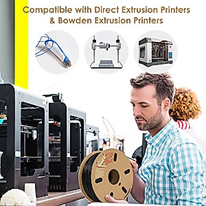 TPU Black and TPU Electric Blue Bundle, DURAMIC 3D TPU Flexible Filament 95A, Soft TPU 3D Printing Filament, 1kg Spool, Dimensional Accuracy +/- 0.05mm, Black 1 Pack