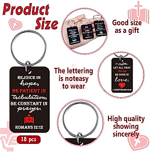 Rtteri 28 Pieces Christian Keychains Bulk Religious Keychain Bible Verse Keychain Scripture Quote Inspirational Key Chains Jesus Keyrings Motivational Christian Gifts for Women Men Friends