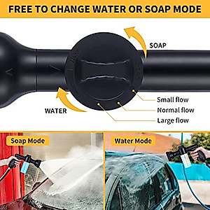 Garden Hose Nozzle, Hose Soap Sprayer Attachment, Car Wash Hose Sprayer With Soap Dispenser Bottle & Dog Rubber Comb Brush, Dog Bathing Sprayer for Pet Showering, Car Washing, Watering Plants, Patio