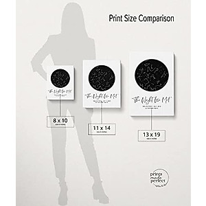 Personalized Star Map With Specific Dates & Place - Custom Constellation Map Print, Unframed - Special Occasion Star Chart Wall Art - Great Anniversary, Engagement, Wedding, Romantic Gift (White)