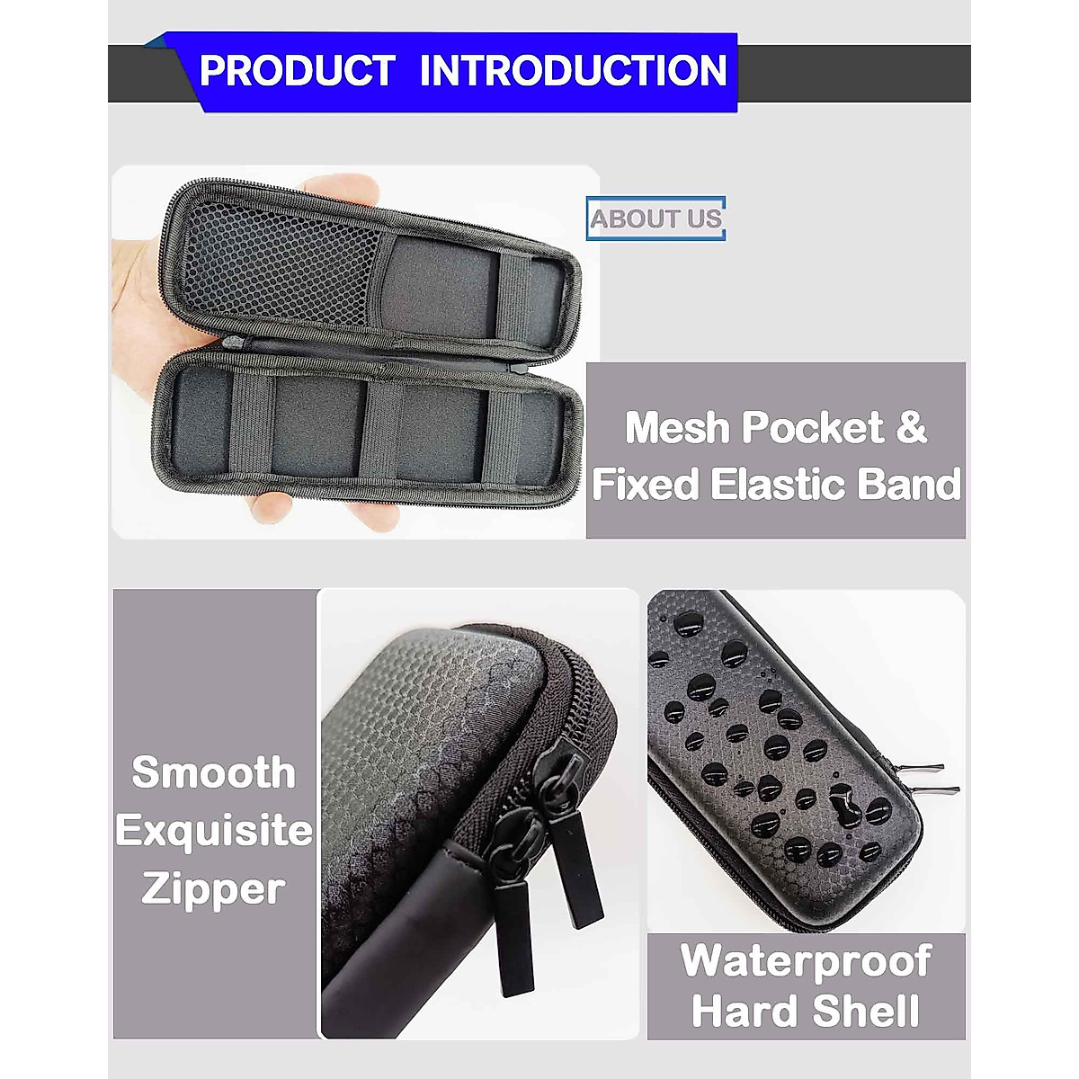 Oythiem Slim Hard Pen Cases for Adults, Travellers, Insulin Travel, Thin Black Pencil Case Hard Shell, Small Waterproof Pencil Box Organizer for Apple Pencil Usb C, Headphones, Executive Fountain Pens