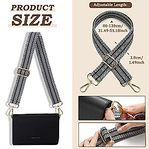 Kajaia 3 Pieces Purse Straps Replacement Crossbody Wide Shoulder Handbag Straps Adjustable Canvas Belt Purse Bag Straps (Classic Style)