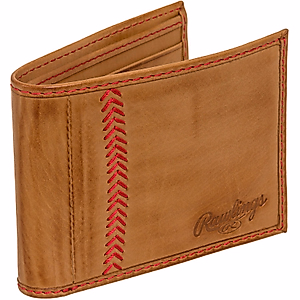 Rawlings Men's Baseball Stitch Bifold, Tan, One Size