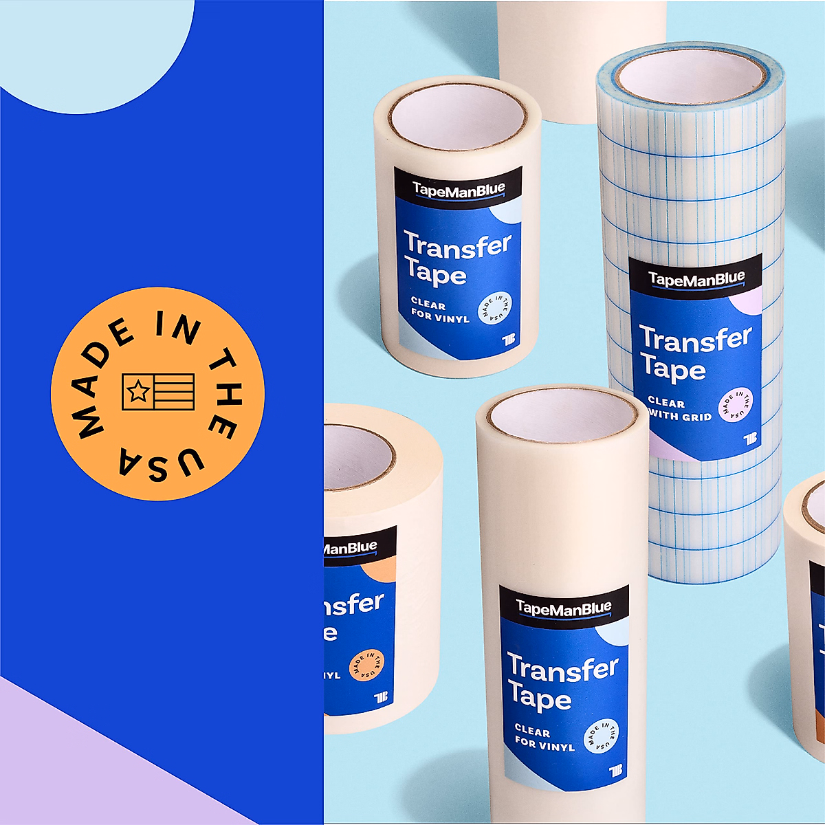 24 inch x 100 Yard Roll of Vinyl Transfer Tape Paper with Layflat Adhesive. Premium-Grade Application Tape for Vinyl Graphics and Sign Making. Made in The USA