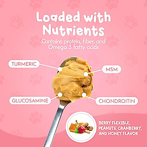 PAW POWER Dawg Butter, All Natural Peanut Butter Dog Treats, Dog Peanut Butter for Puppies & Senior Dogs, Delicious Peanut Dog Treat Paste, Non-GMO Dog Birthday Treats, No Xylitol (Cranberry)