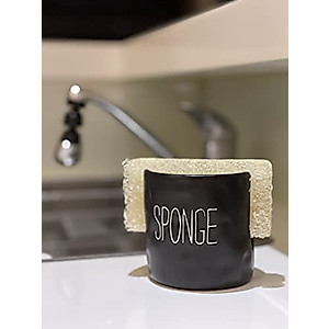 Mud Pie Kitchen Dish Bistro Sponge Holder Caddy, Black