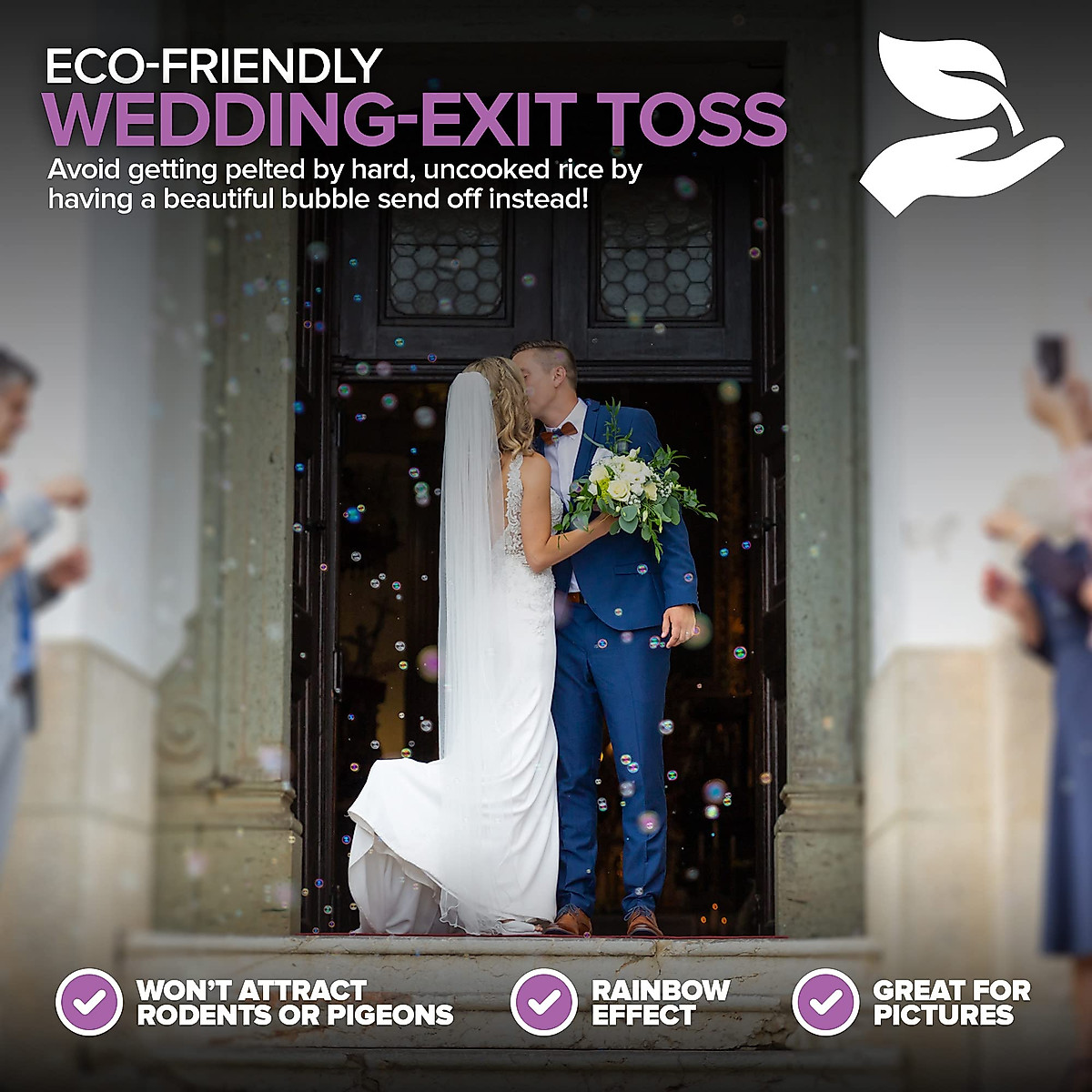 Wedding Bubbles Bulk - White Star Top Wands (100 Count) Individual Mini Bubble Wand Favors for Weddings, Celebration Party Favor for Guests - Stock Your Home