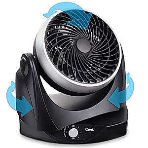 Ozeri Brezza II Dual Oscillating 10" High Velocity Desk Fan, Black