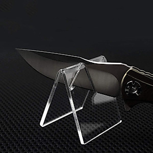 10PCS Clear Acrylic Knife Blade Display Stand Holders Folding Knife Display Stand Holder Pocket Knives Showcase