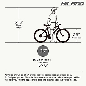 HH HILAND 26 Inch Womens Mountain Bike, with Step-Through Frame, 21 Speeds, Suspension Fork MTB, Bicycle for Women Men Adult Pink