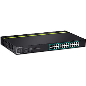 TRENDnet 24-Port Gigabit PoE+ Switch, LED Indicators, 370 Watt Power Budget, Rack Mountable with Hardware Included, TPE-TG240G,V1.1R, (Renewed)