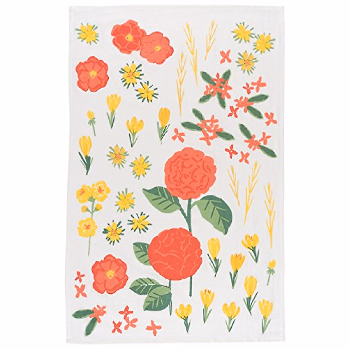 Now Designs Floursack Kitchen Towels Quick Dry Cotton Hand Towel Set, 3 Count, Flowers of The Month, 20 x 30 in