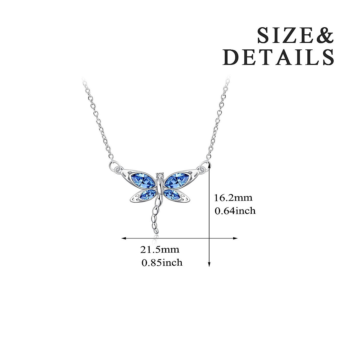 AOBOCO Dragonfly Gifts - Sterling Silver Dreamy Dragonfly Necklace - Dragonfly Jewelry Gifts for Her