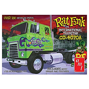 AMT IH Transtar CO-4070A Tractor Hauler - Rat Fink 1:25 Scale Model Kit, Factory Color (AMT1291)