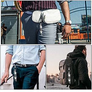 BLMHTWO 6PCS Quick Release Keyrings, Double-headed Detachable keyring Metal Pull Apart Keychain with 2 Split Key Rings Chain Lock Holder for Bag Purse Travel Home Office (Silver)