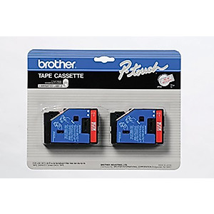 2/Pack 1/2" (12mm) Red on Clear TC Tape for Brother PT-10, PT10 Label Maker