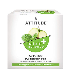 ATTITUDE Air Purifier, Activated Carbon Freshener, Odor Remover, Plant and Mineral-Based, Vegan, Green Apple and Basil, 8 Ounces