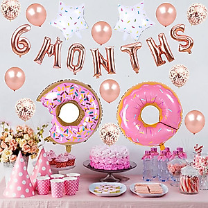 Donut Theme 6 Months Birthday Party Decorations Half Year Birthday Suppliers Set for Girls 1/2 Year Birthday Party 6 Months Balloons, Donut Balloons One Half Year Birthday Baby Shower Party (Donut)