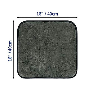 BMLEI Microfiber Car Cleaning Cloths,1200 GSM Ultra Thick Microfiber Towels for Cars, Soft Car Drying Towel for Washing, Polishing and Auto Detailing 16'' x 16'' (3 Pack)