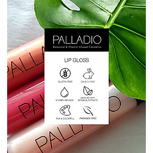 Palladio Lip Gloss, Non-Sticky Lip Gloss, Contains Vitamin E and Aloe, Offers Intense Color and Moisturization, Minimizes Lip Wrinkles, Softens Lips with Beautiful Shiny Finish, Copper
