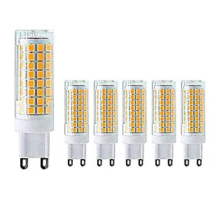 G9 LED Bulb 10W Dimmable LED Corn Light Bulbs(6 Pack)- G9 Light Bulbs 100W G9 Halogen Bulbs Equivalent 3000K Warm White Ceramic G9 LED Bulbs for Home Lighting, Ceiling Fan, AC120V