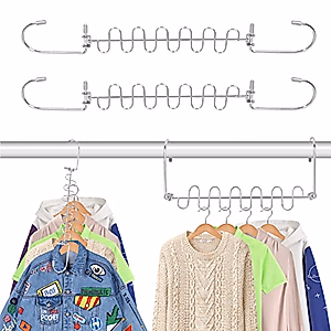 FYY Magic Hangers Space Saving Closet Organizer Clothes Storage Hangers 2 Pack Multifunctional 360°Rotation Stainless Steel Clothes Hanger for Wardrobe Heavy Clothes, Shirts, Pants, Dresses, Coats