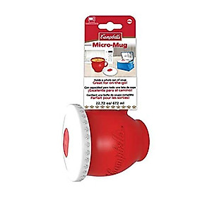Evriholder Plastic Campbell's Micro Microwave Mug, On-The-Go Soup, Easy Lunch, 22 Ounce, Red (98430-AMZ)