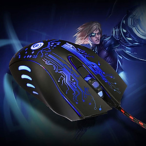sddfor Gaming Mouse - Colors LED Backlight Optical Mouse Mice, 6-Button LED USB Optical Wired Gaming Mouse for Pro Gamer