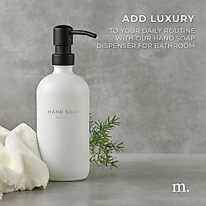 MaisoNovo Soap Dispenser 1-Piece Set | 16.9oz White Bottles with Black Stainless Steel Pump