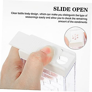 KICHOUSE 2 Sets Kitchen Seasoning Box Dispenser Container Travel Salt Shaker Small Salt Shaker Leakproof Jars Sugar Shaker Sugar Storage Container Anti-Slip Seasoning Jars Seasoning Bottles