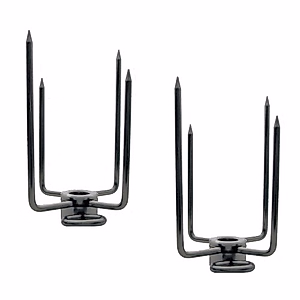 OneGrill Stainless Steel Grill Rotisserie Spit Rod Forks (Fits: 5/8 Inch Hexagon, 1/2 Inch Square, & 11/16 Inch Round)