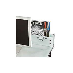 Safco Products 1938TG Xpressions 47" Computer Glass Top Workstation (Optional Keyboard Tray 1940BL Sold Separately), Tempered Glass/Black Frame