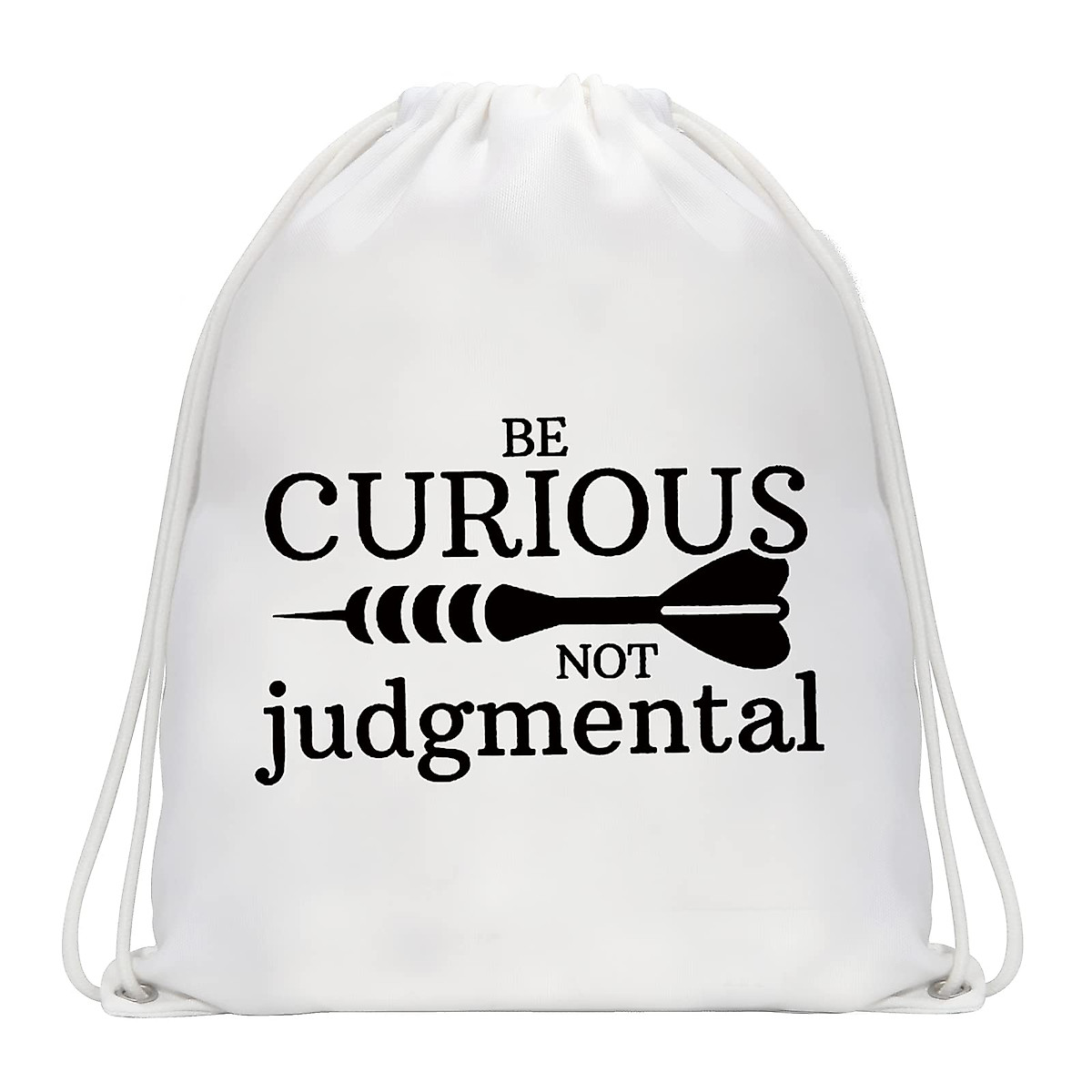 TOBGBE Ted TV Show Drawstring Backpack Be Curious Not Judgmental Bag Sport Gym Sackpack Water Resistant String Bag Soccer Lover Gift (Not Judgmental DB)