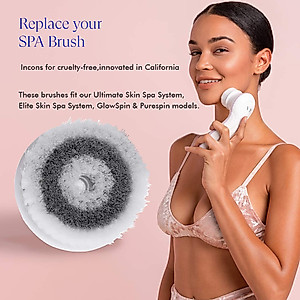 Vanity Planet Replacement Brush Head for Daily Cleansing Facial Brush Compatible With Ultimate Skin Spa & Glowspin, Water Resistant, Ultrasoft