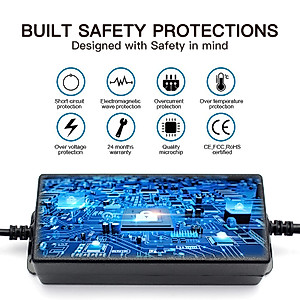 3-24V 2A Adjustable Power Adapter, Yetaida 48W Universal Switching Variable Power Supply 100-240V AC to DC 5V 6V 9V 12V 15V 18V 19V 20V for LCD Monitors, LCD TVs, LED Strip Lights, Routers